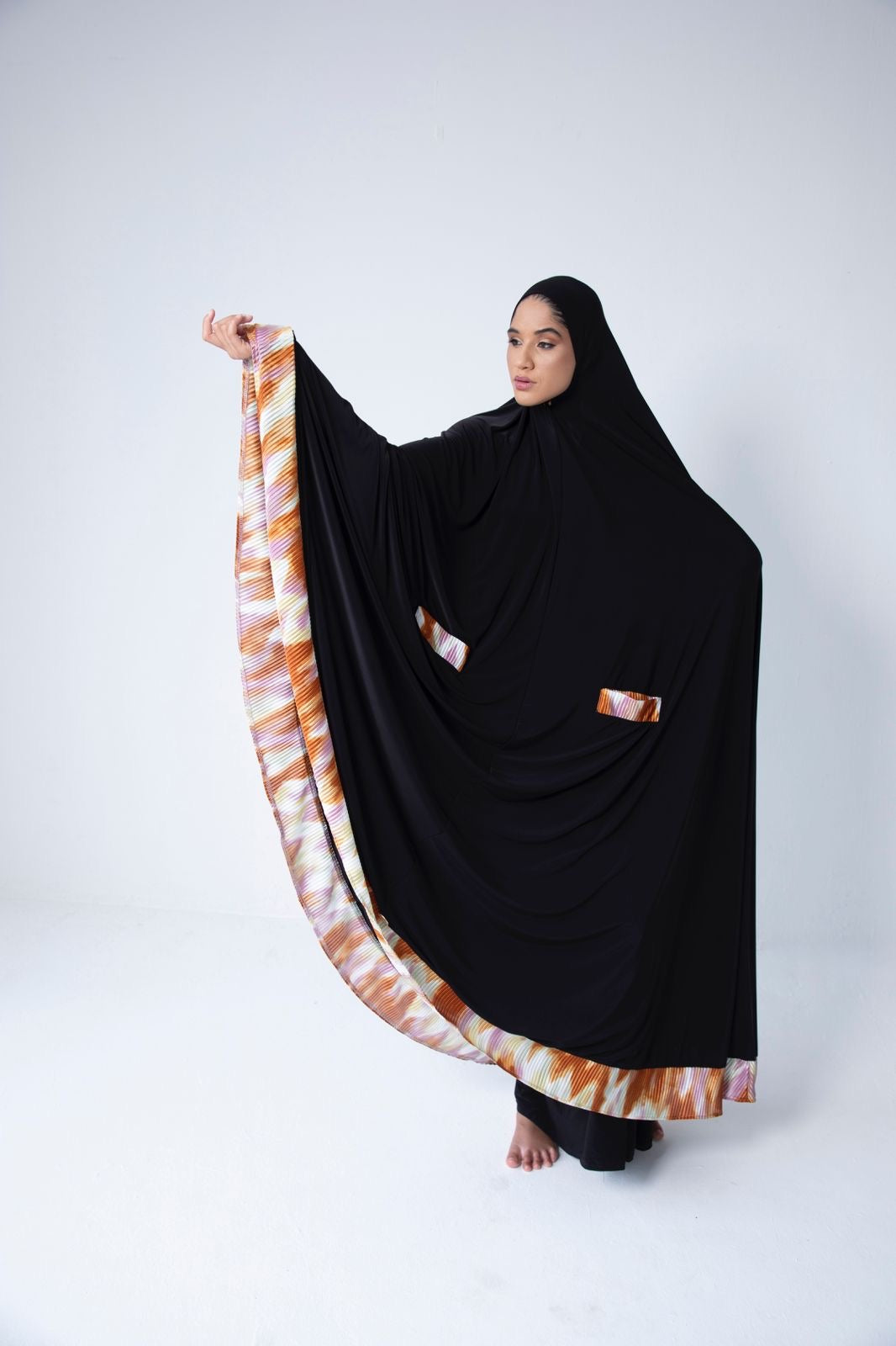 Plisse Ankle Length Burka - Orange Orchard – Enrobe Collection
