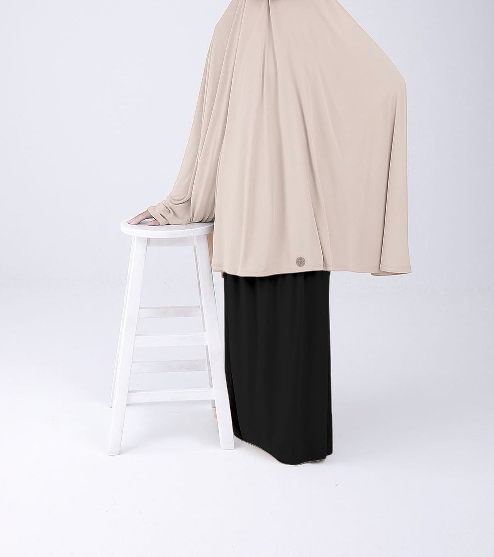 Knee length vanilla burqah no pockets – Enrobe Collection
